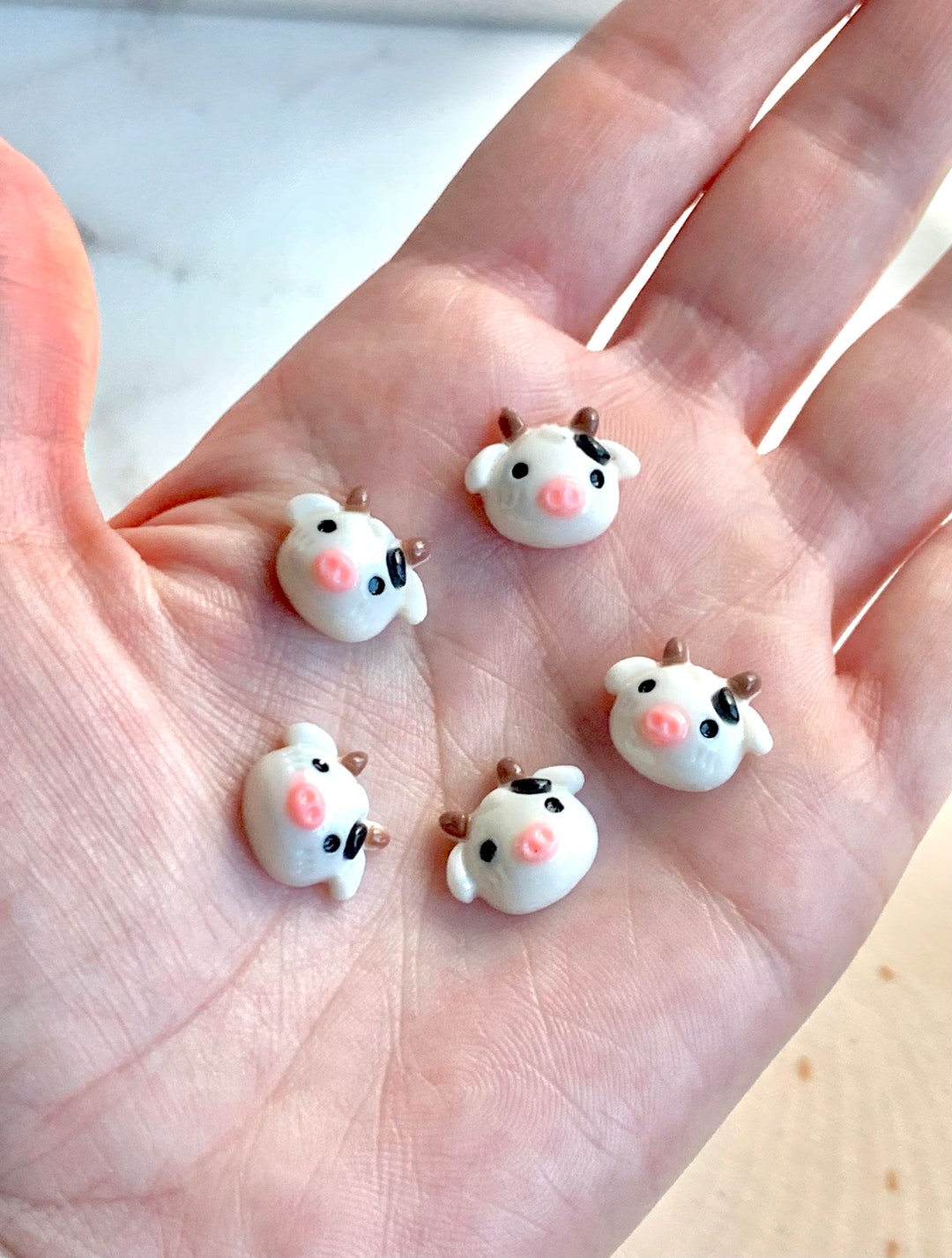 10 Cow Cabochons/ Mini Cow Cabochon/ Cow Nail Charms/ Cow Resin Charm ...