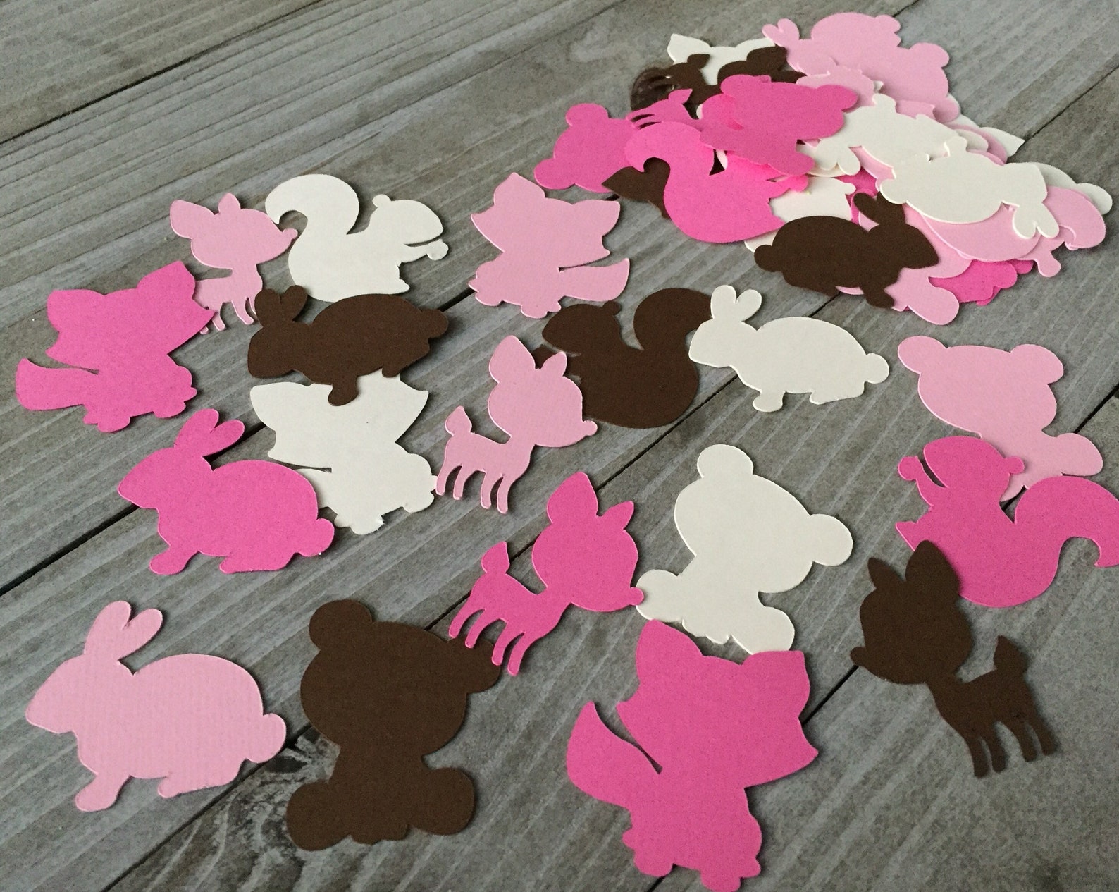 150 Woodland Animal Confetti Baby Deer Rabbit Bear Fox - Etsy