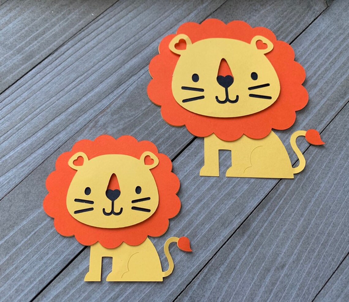 12 Lion Cupcake Toppers Lion Toppers Safari Animal | Etsy