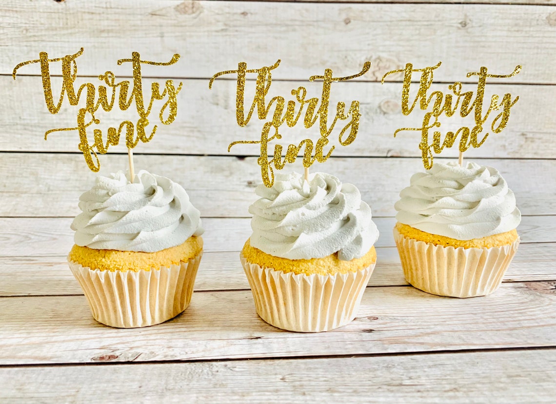 Thirty-fine Cupcake Toppers/ 35th Birthday Party/ - Etsy