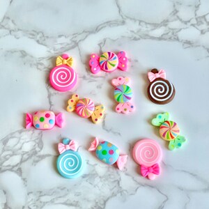 10 Assorted Candy Cabochons/ Candy Resin Flatback/ Candy Embellishment ...