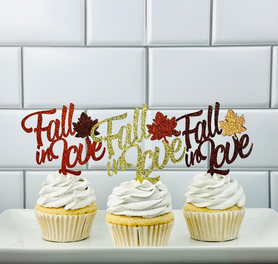 Fall in Love Cupcake Toppers/ Falling in Love Bridal Shower - Etsy