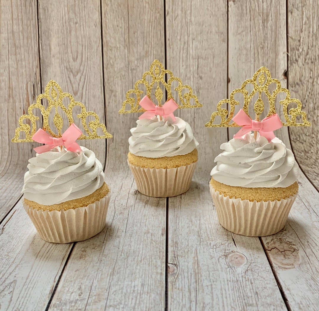 Tiara/princess Crown Cupcake Toppers Princess Party Tiara - Etsy