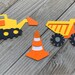6 Construction Zone Paper Cut Outs, Dump Truck, Bulldozer, Construction ...