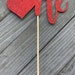 Red Glitter One Heart Cake Topper Valentine First Birthday - Etsy