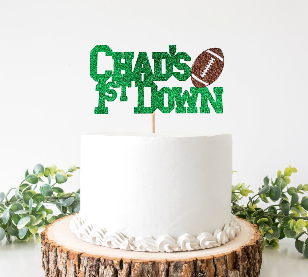Custom Football 1st Down Cake Topper, 1st Down Football Party, Football ...