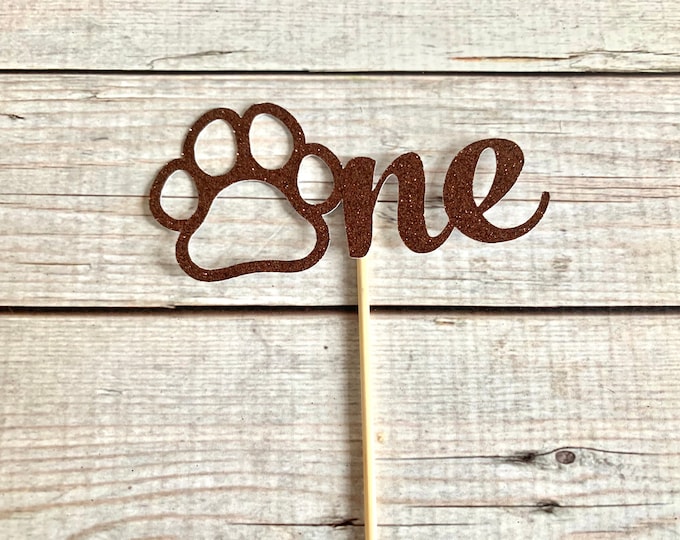Paw One Cupcake, Dog 1st Birthday Cake Topper, Cat Kitty Puppy Themed ...