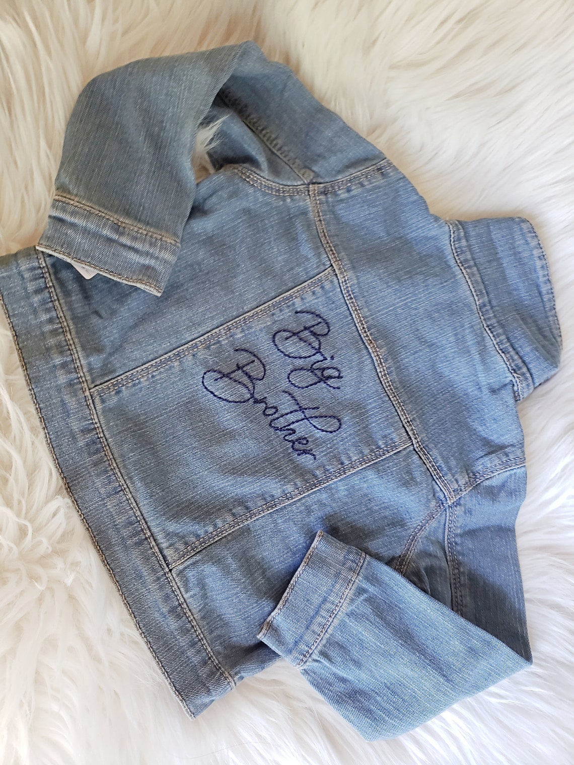 Denim Toddler & Baby Jacket With Custom Embroidered Name - Etsy