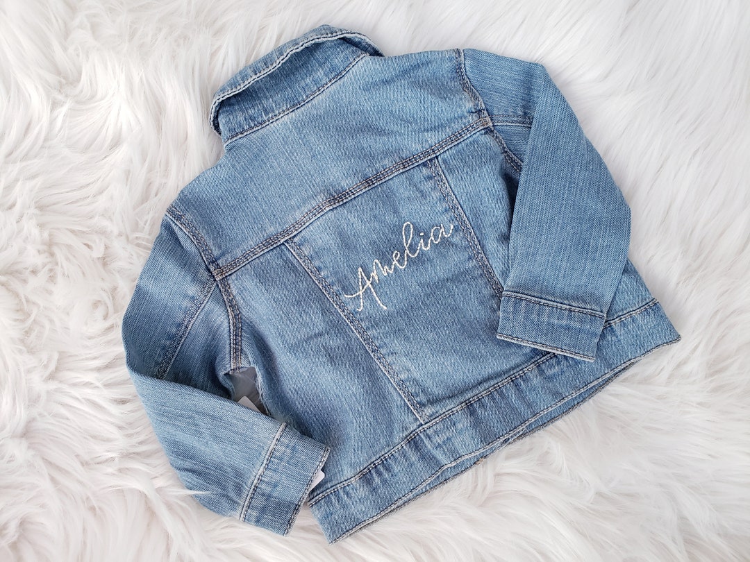 Denim Toddler & Baby Jacket With Custom Embroidered Name - Etsy