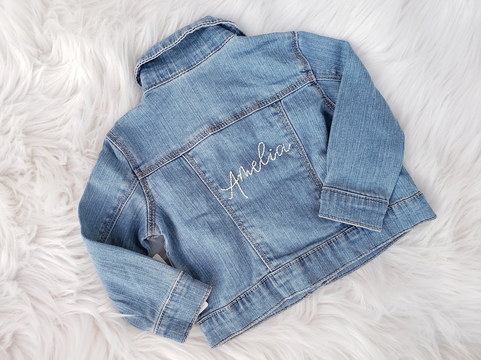 Denim Toddler & Baby Jacket With Custom Embroidered Name | Etsy