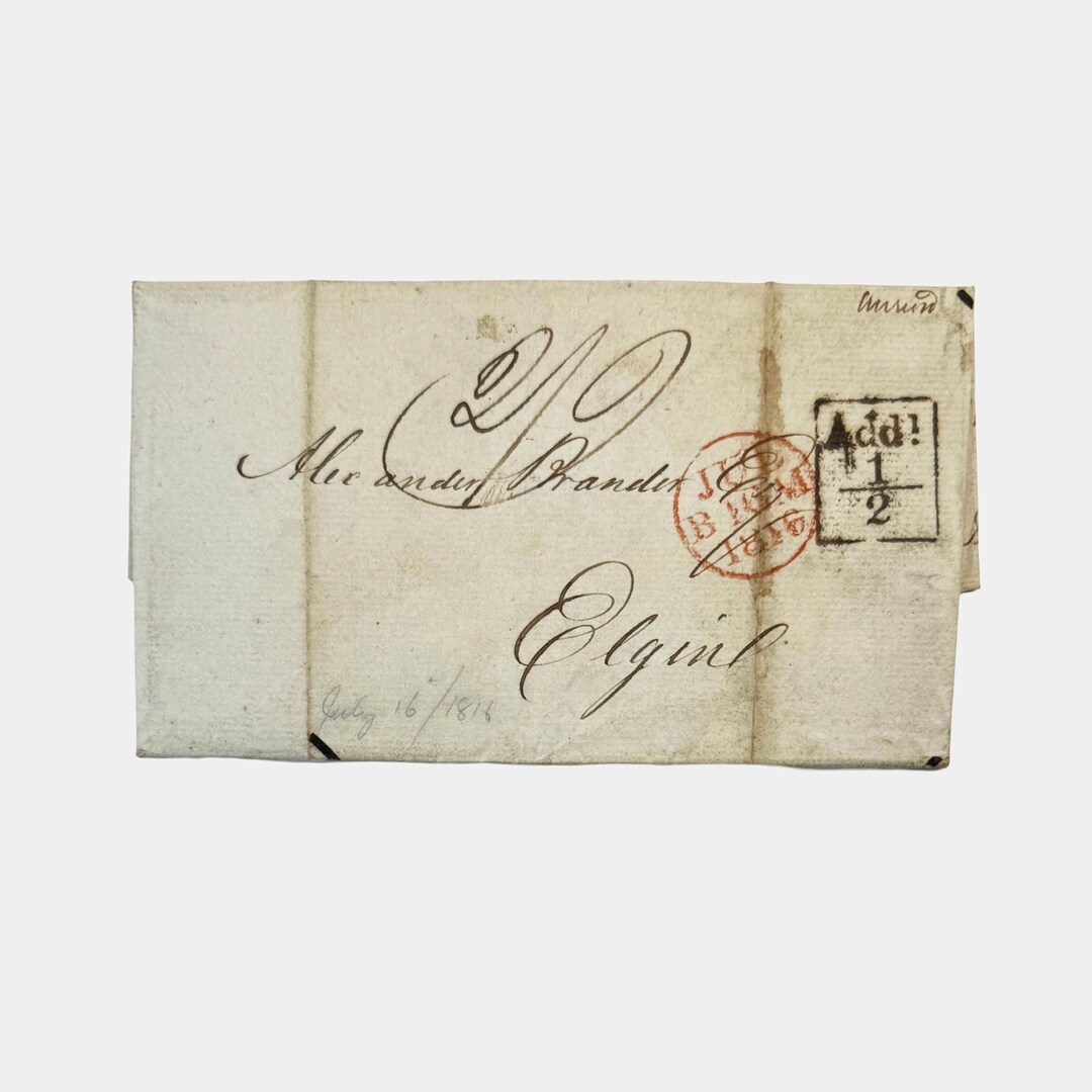 Antique Cover and Letter, With Beautiful Script on Front, Rubber Postal ...