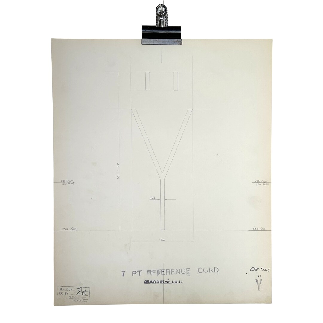 Original Linotype Master Drawing: Letter Y, San-serif Original Linotype ...