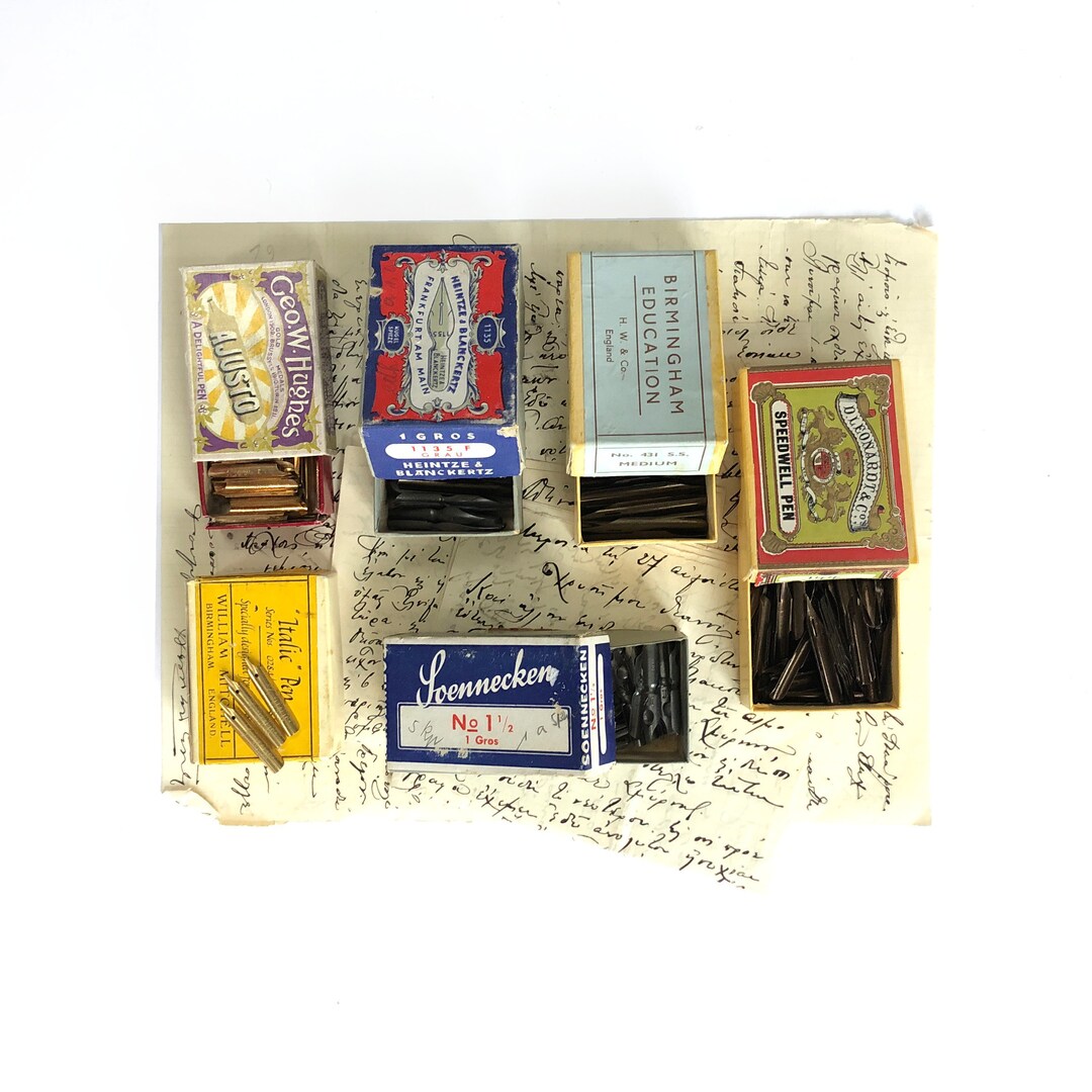 Vintage Nib Selection for Calligraphy or Sketching, a Selection of 6 ...