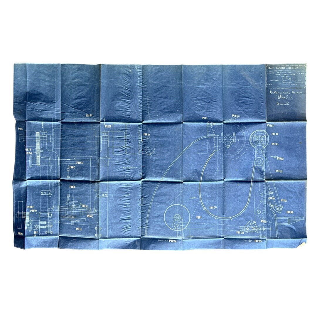 Very Very Large French Industrial Engineering Blueprint, No. 2186 Circa ...