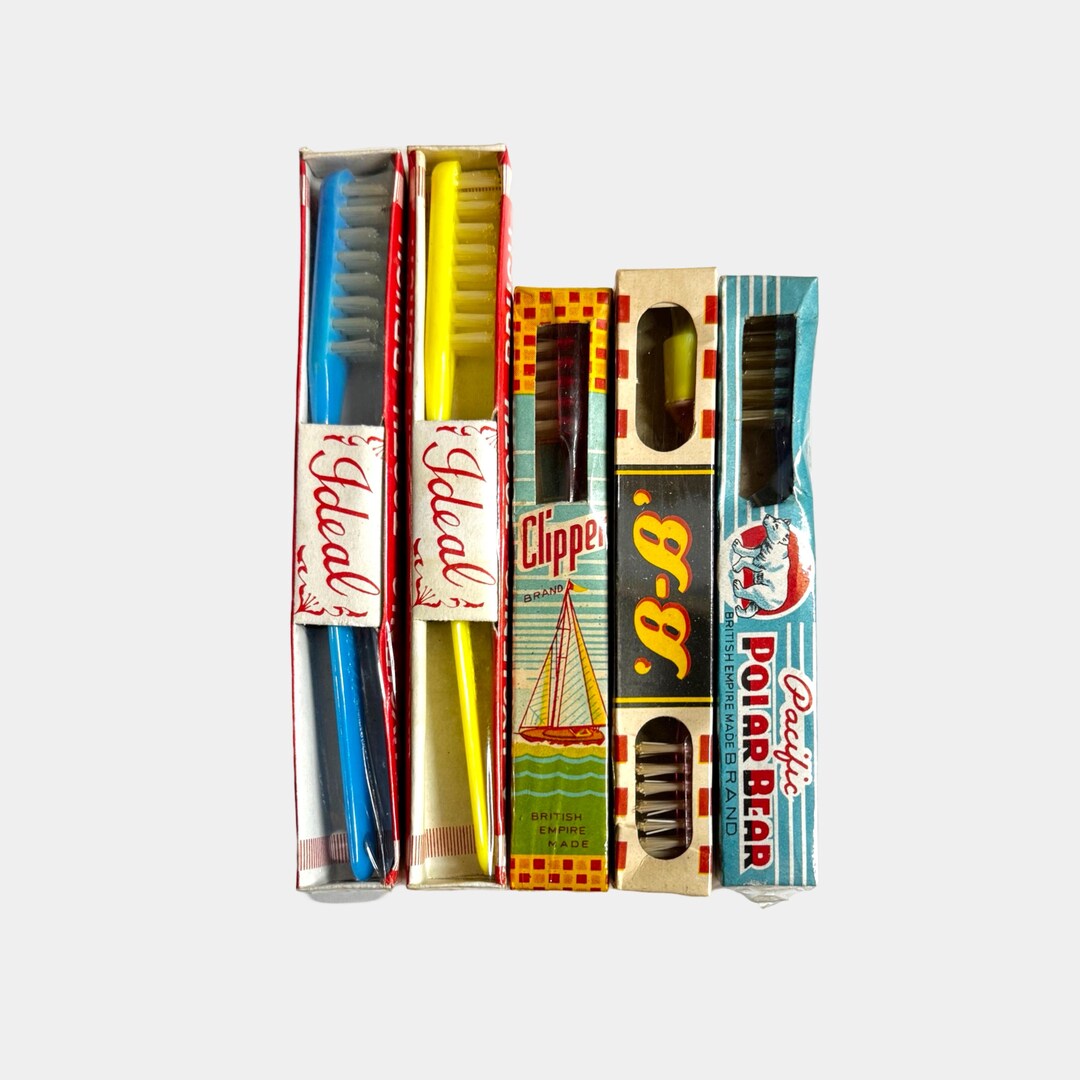Vintage 1950s Toothbrushes in Original Packaging, Good Condition, for ...