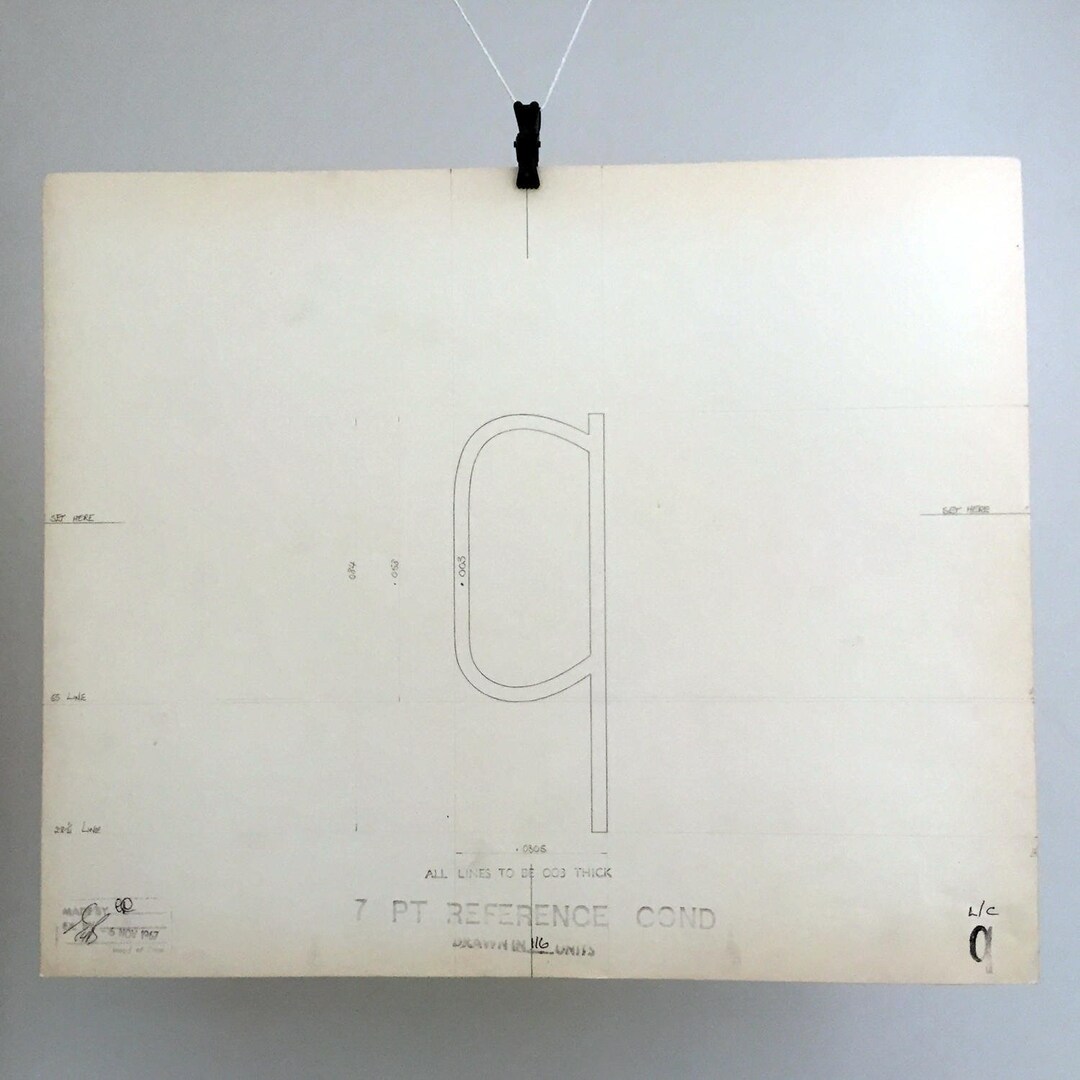 Original Linotype Industrial Font Drawing. Letter Q 7pt - Etsy