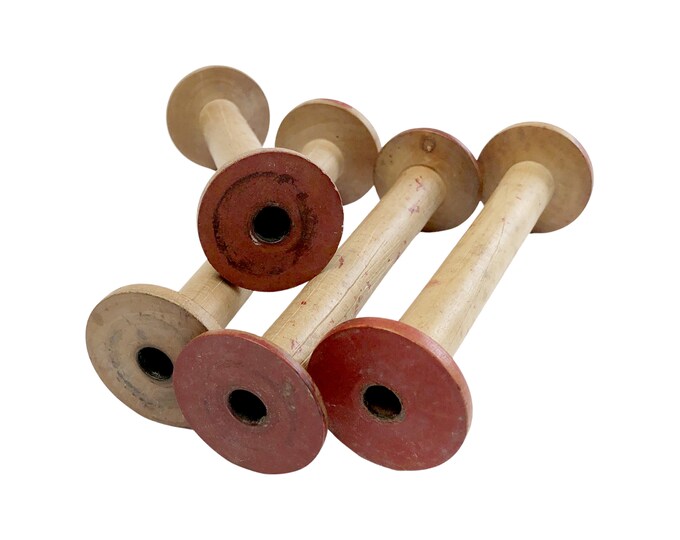 Vintage British Bobbins, Textile Mill Spools, 1 Bobbin, Red or ...