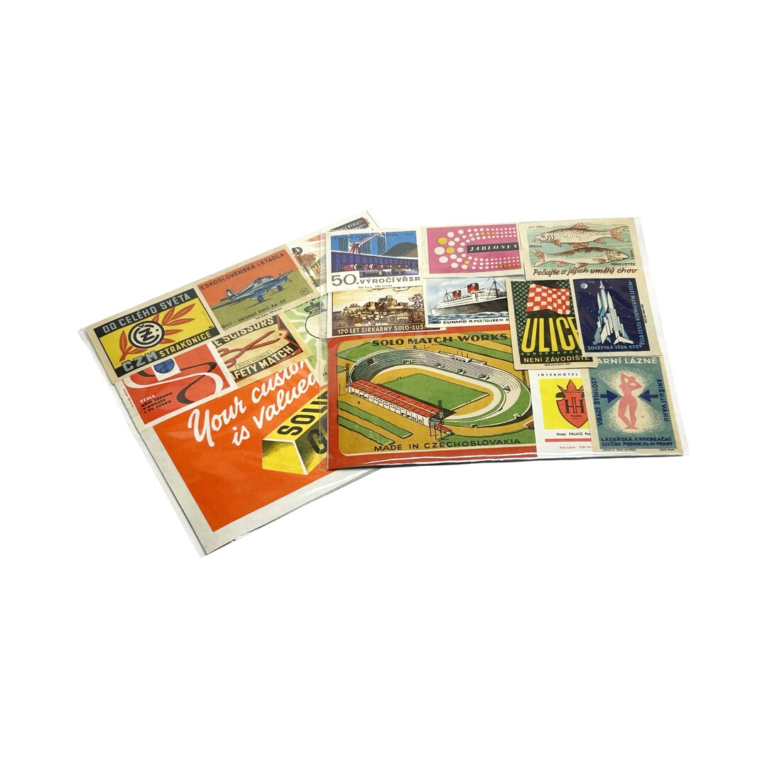 Mixed Collections of Vintage Matchbox Labels, Each Set Has One Large ...