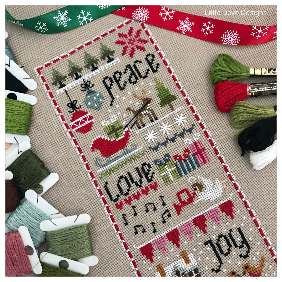 Christmas Wishes Cross Stitch Sampler PDF Chart INSTANT DOWNLOAD - Etsy