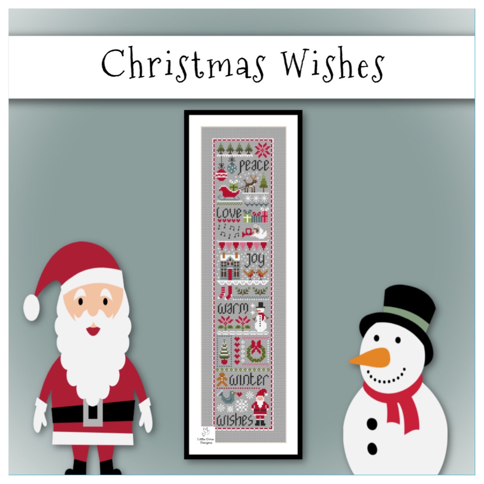 Christmas Wishes Cross Stitch Sampler PDF Chart INSTANT DOWNLOAD - Etsy