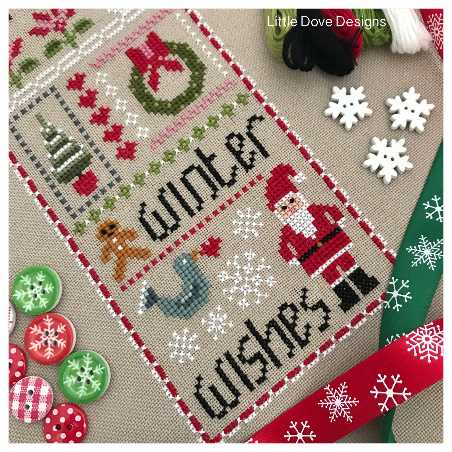 Christmas Wishes Cross Stitch Sampler PDF Chart INSTANT DOWNLOAD - Etsy