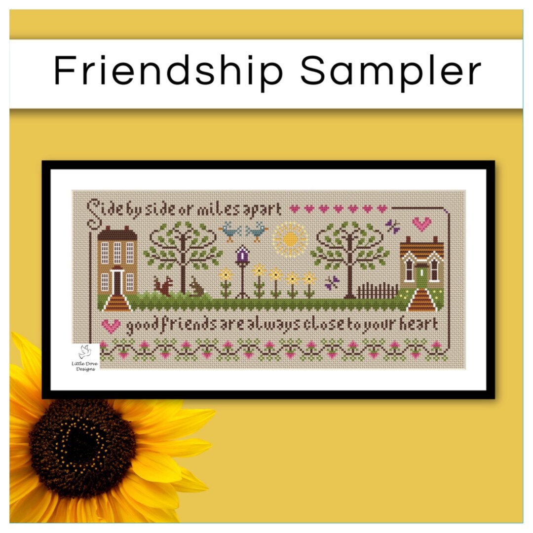Friendship Cross Stitch Sampler PDF Chart INSTANT DOWNLOAD - Etsy