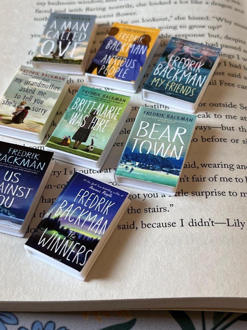 Mini Fredrik Backman Books (set of 8 Mini Books) | Miniature Tiny ...