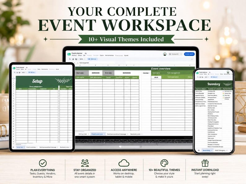 Automated Event Planner Spreadsheet | Mass Guest Emailer, Google Sheets ...