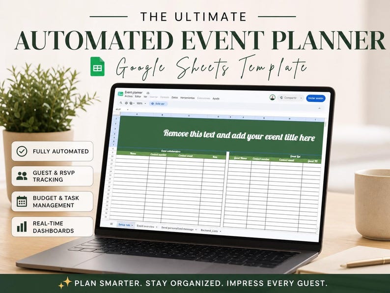 Automated Event Planner Spreadsheet | Mass Guest Emailer, Google Sheets ...
