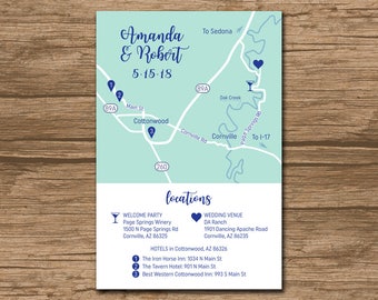 Wedding Map Insert | Etsy