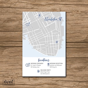 Custom Wedding Map Event Map Directions Locations PRINTED - Etsy