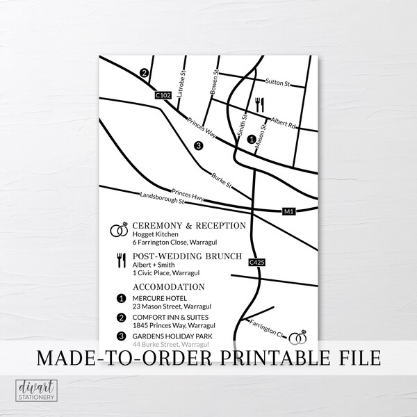 Wedding Map Insert - Etsy