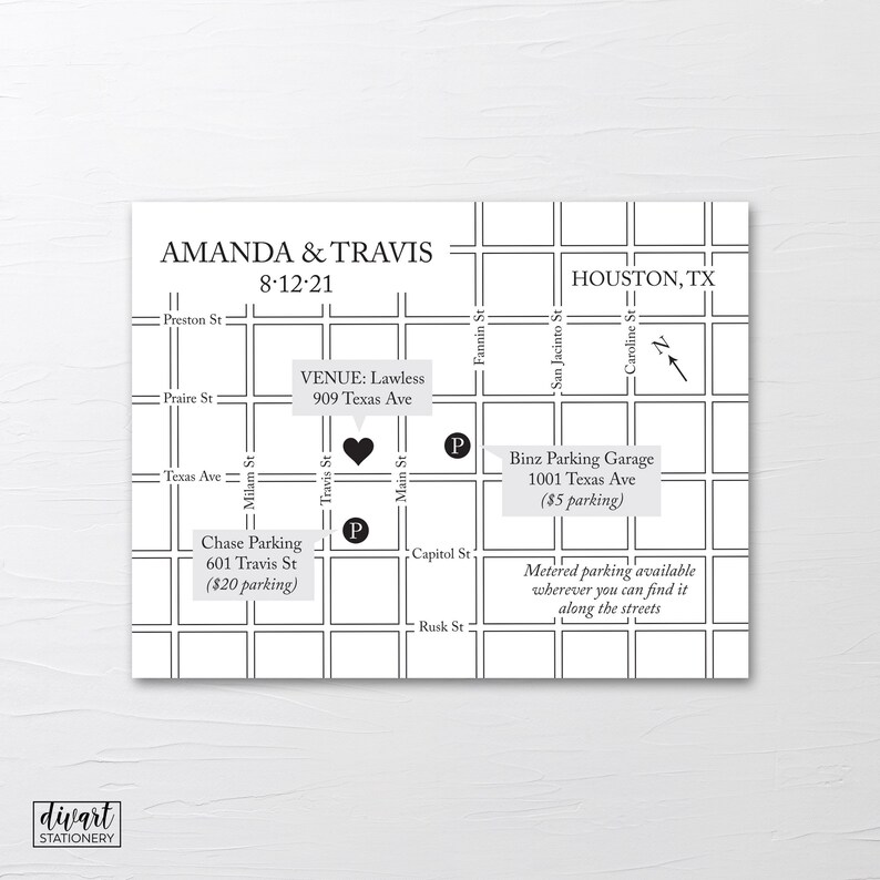 Custom Wedding Map Event Map Directions Locations PRINTED - Etsy