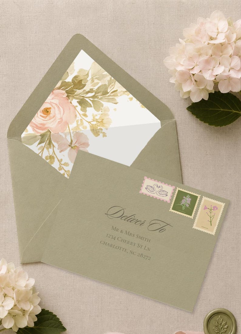 LDS Wedding Invitation Suite, Temple Sealing Card, Luncheon Card ...
