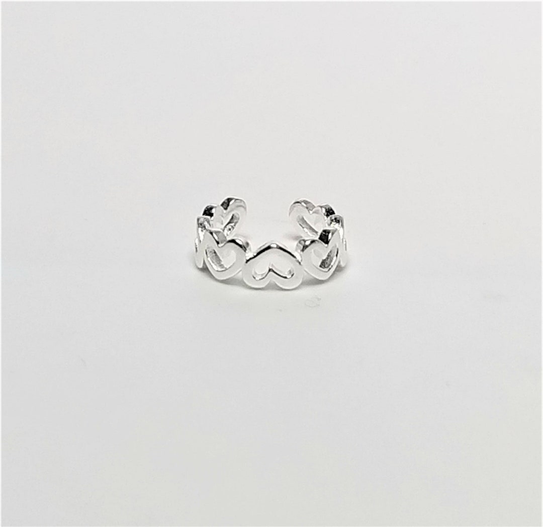Open Heart Ear Cuff, Sterling Silver Helix Heart Earring, Huggie ...