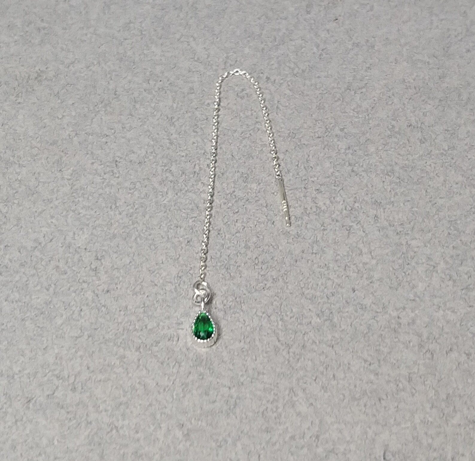 Double Piercing Thread Earring Two Holes Earring Sterling - Etsy