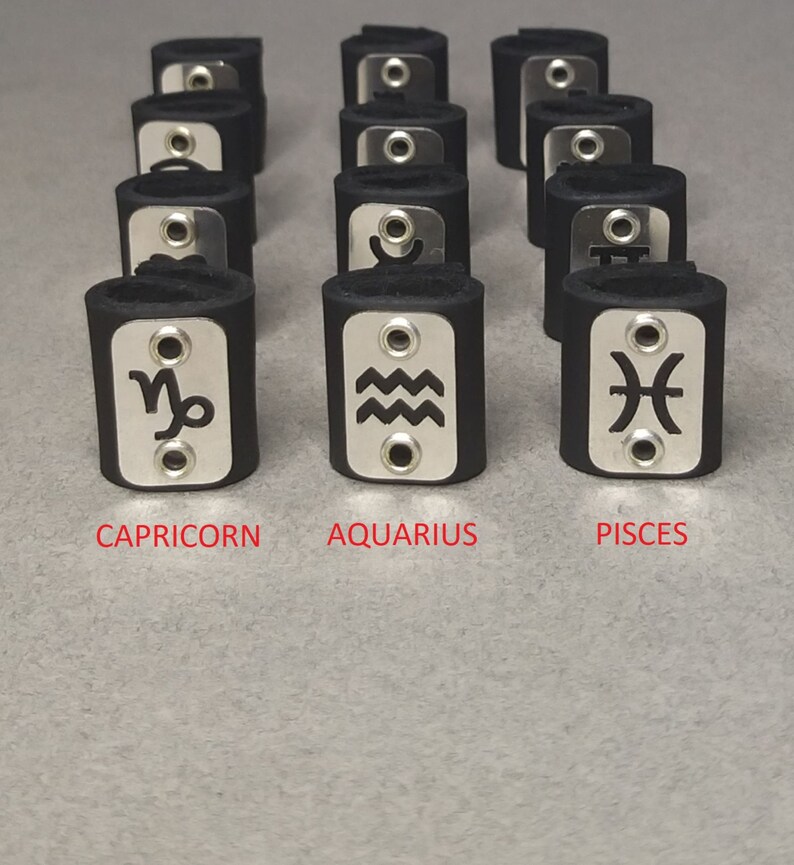 Sterling Silver Zodiac Leather Hair Bead, Birth Sign Hair Beads ...