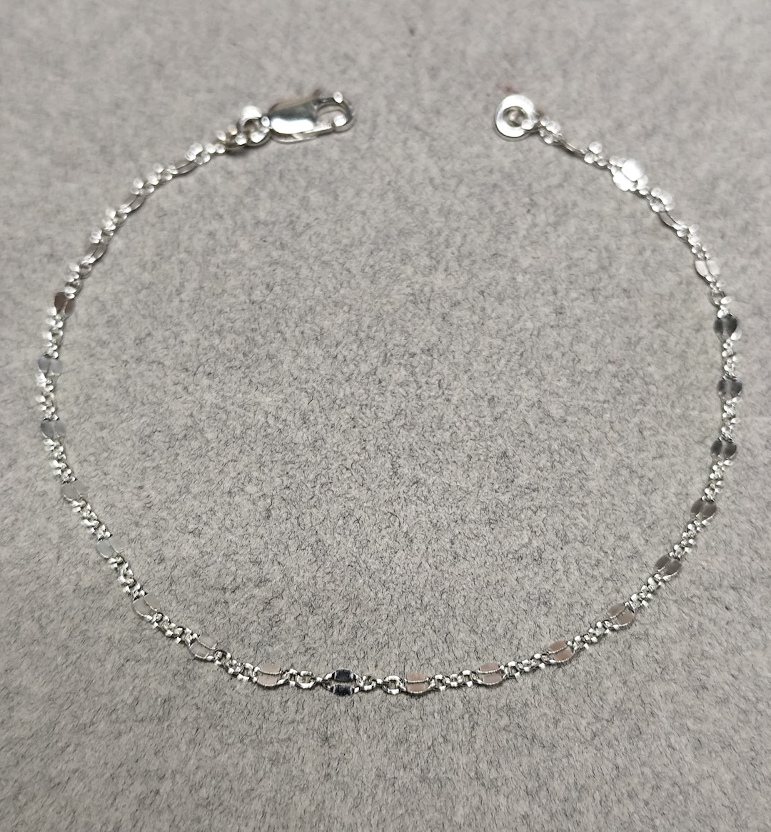 Thin Sterling Silver Chain Bracelet, Delicate Silver Bracelet, Everyday ...