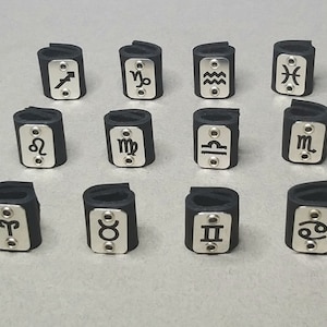 Sterling Silver Zodiac Leather Hair Bead, Birth Sign Hair Beads ...