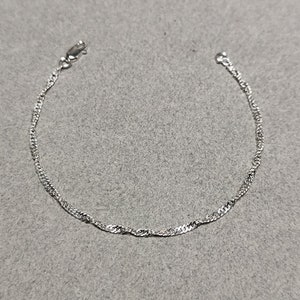 Sparkling Twisted Chain Bracelet, Sterling Silver Singapore Chain ...