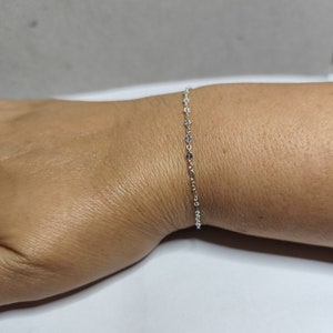 Thin Sterling Silver Chain Bracelet, Delicate Silver Bracelet, Everyday ...