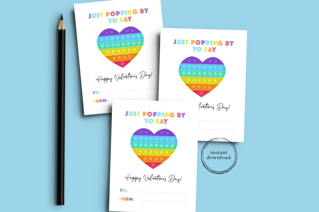 Pop It Fidget Toy Kids Classroom Valentine Day, Instant Digital ...