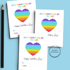 Pop It Fidget Toy Kids Classroom Valentine Day, Instant Digital ...