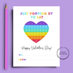 Pop It Fidget Toy Kids Classroom Valentine Day, Instant Digital ...