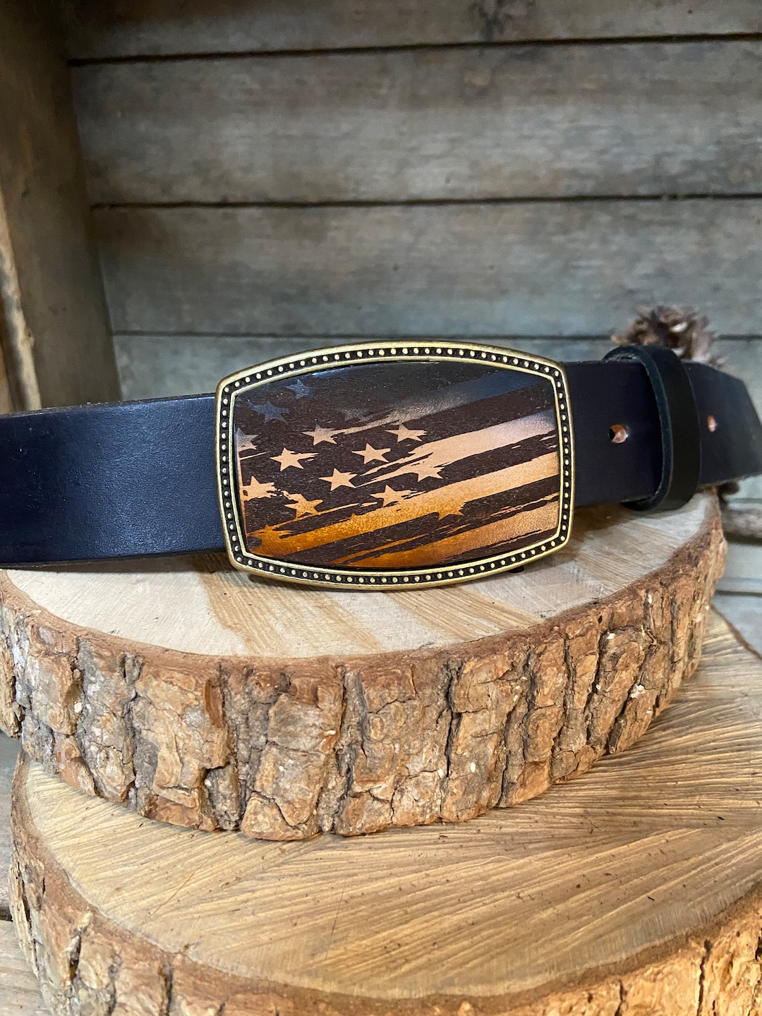 American Flag Belt Buckle - Custom Made Leather Buckle | AMERICAN Flag ...
