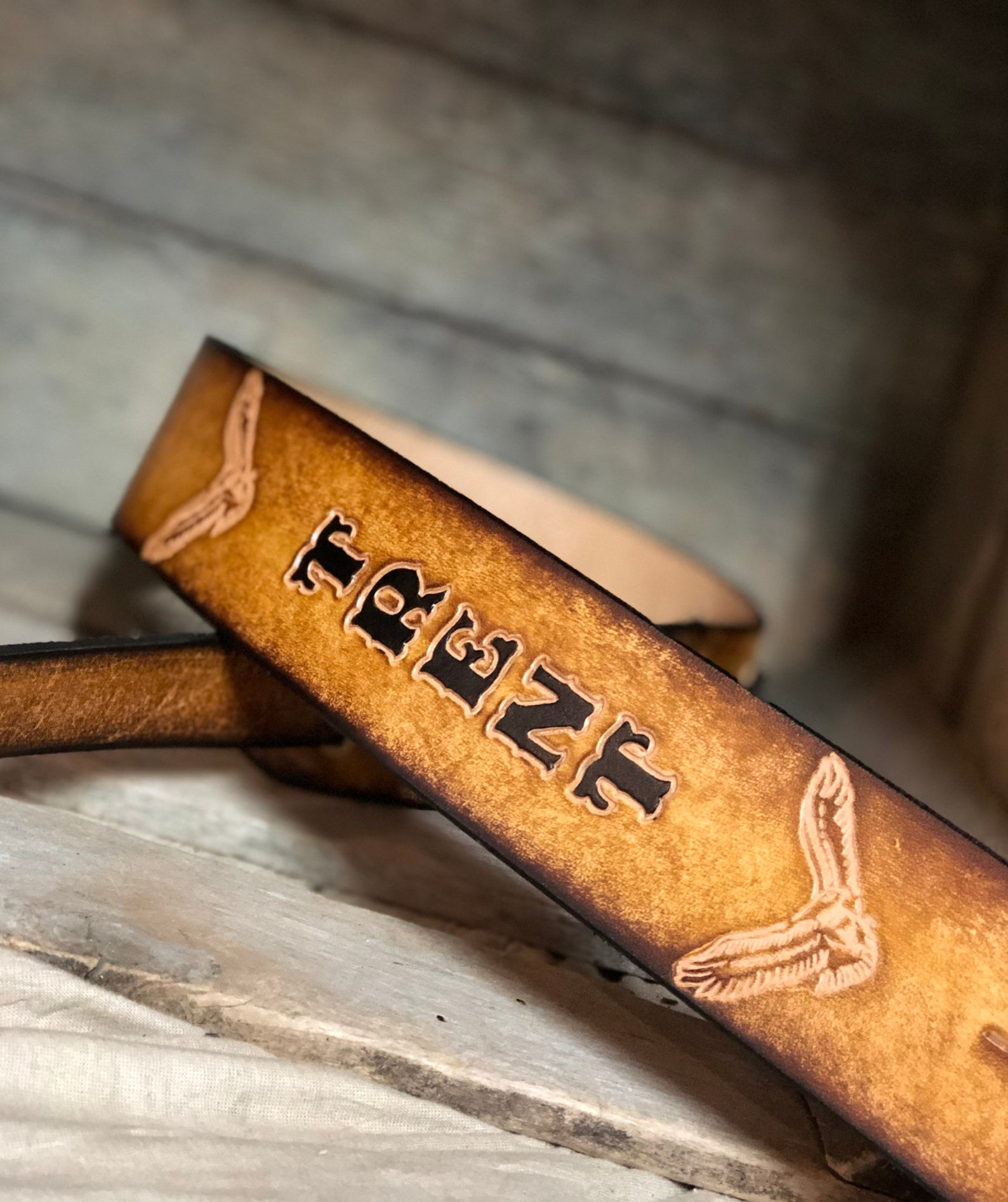 KIDS Personalized Leather Guitar Strap Customized With Your - Etsy