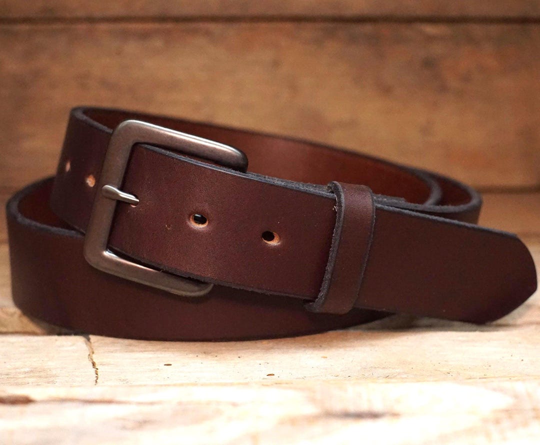 Handmade Full Grain Leather Belt: 1.5