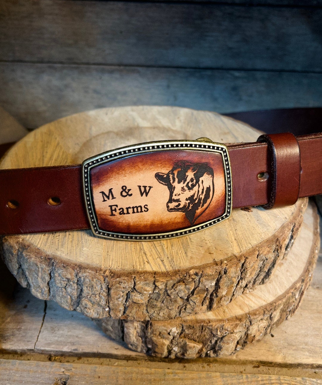 HANDMADE BELT Buckle: Personalized Farm Gift- Angus Cow-custom Work - Etsy
