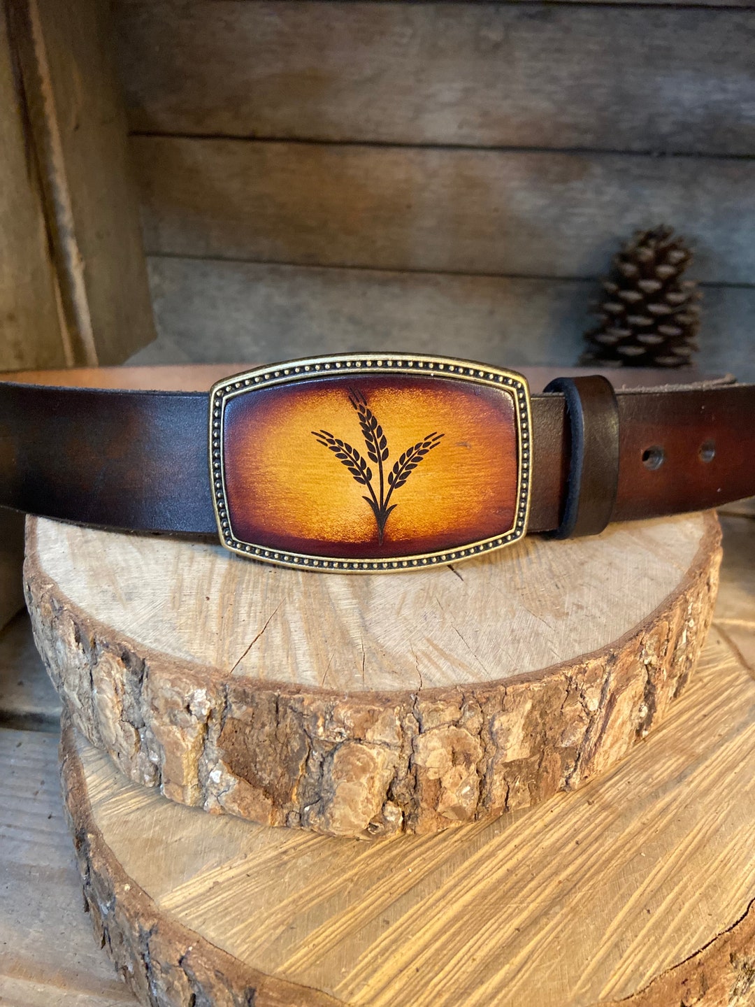 Farmers Belt Buckle-leather- Wheat-corn-cotton-commodity | Great Gift ...