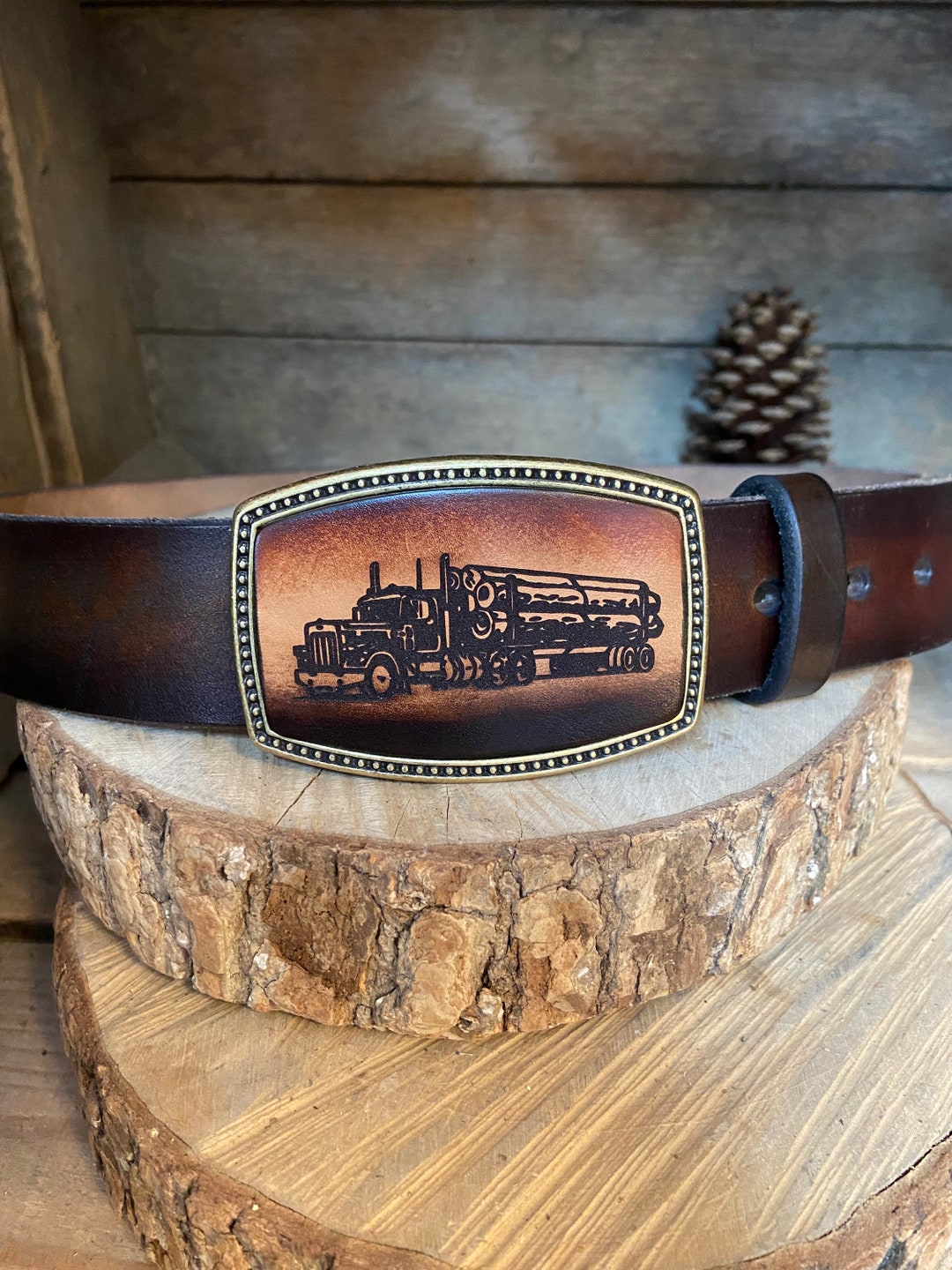 Custom Belt Buckle | Logging Truck | 18 Wheeler | Trucking | Big Truck ...